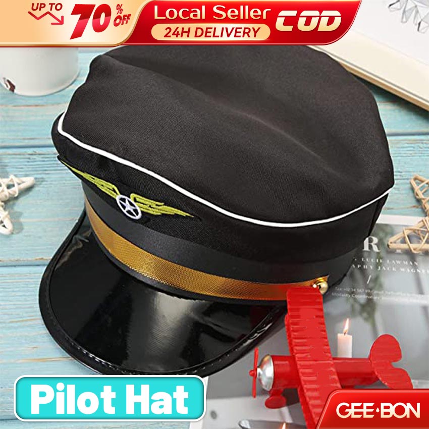 GEEBON Flight Captain Hat Costume Admiral Hat Cosplay Sailor Pilot Hat ...