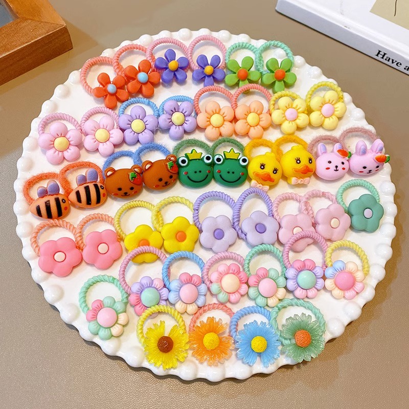 10 PCS Girl Cute Pony Tail Hair Rope Baby Mini Cartoon Hair Tie Kid ...