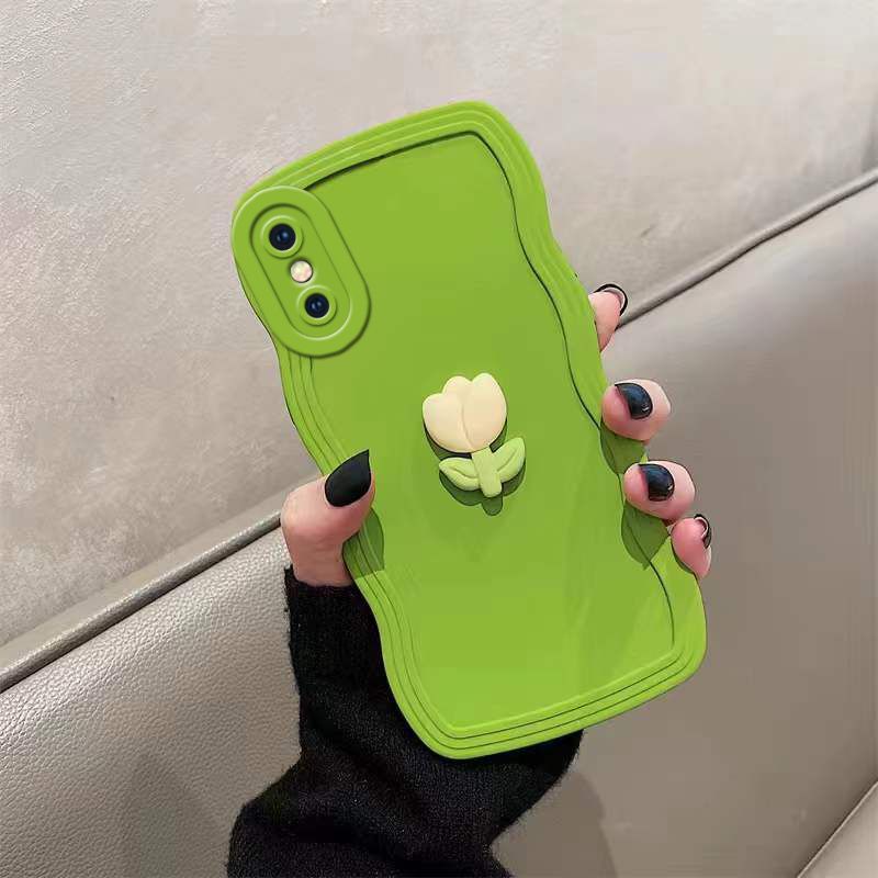 Casing iPhone X Xs Xr Xs MAX Phone Case 3D little flower wavy edge case ...