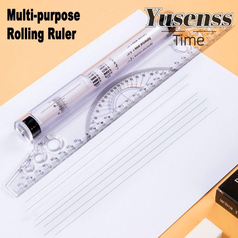 YUSENSS Math Drawing Ruler, Transparent 15/30CM Parallel Roller Ruler ...