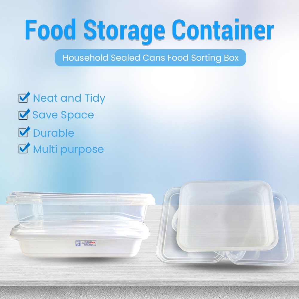 ASH Food Storage Rectangular Container organizer Plastic Box Sealed ...
