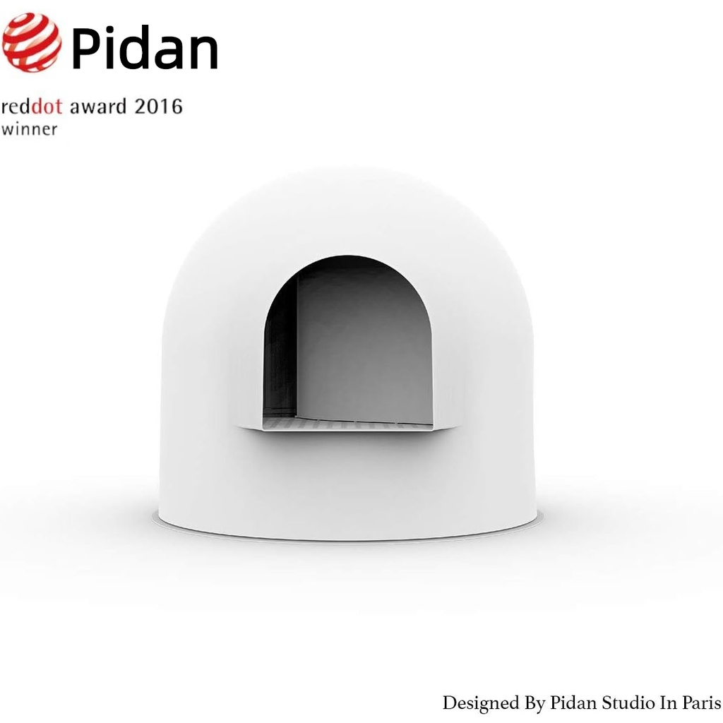 pidan Igloo Cat Litter Box Enclosure with lid, High Dome Covered Litter ...