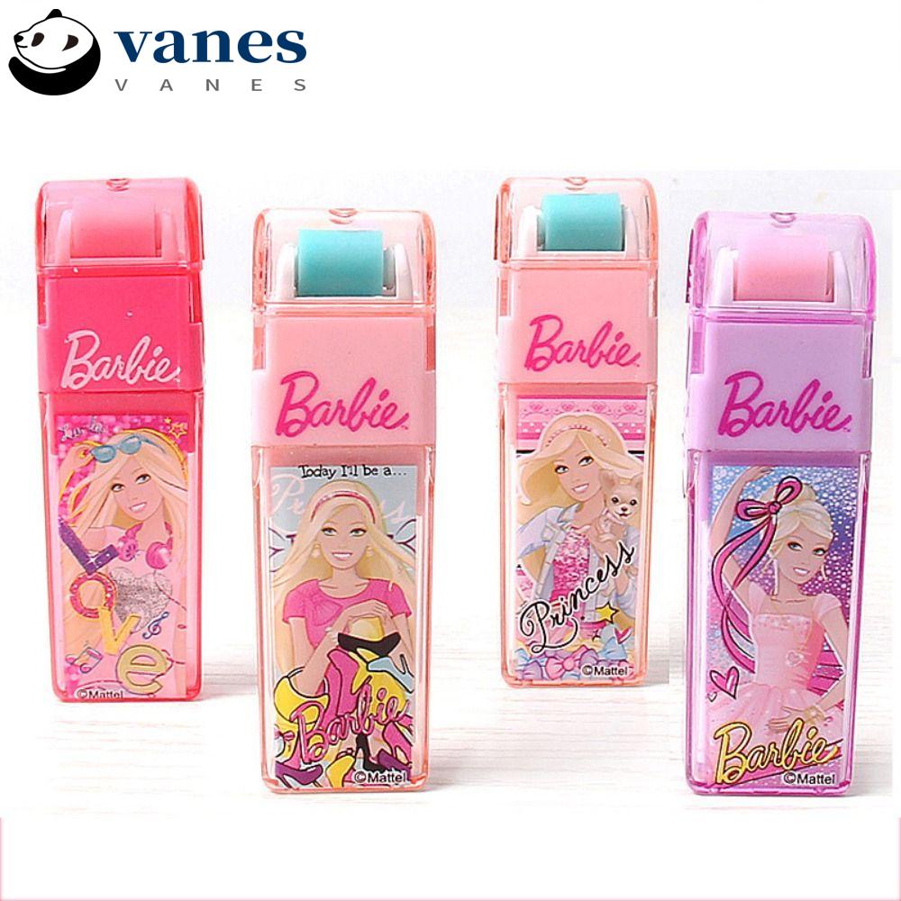 VANES Pink Barbie Roller Eraser, Flip Cover with Roller, Barbie Eraser ...