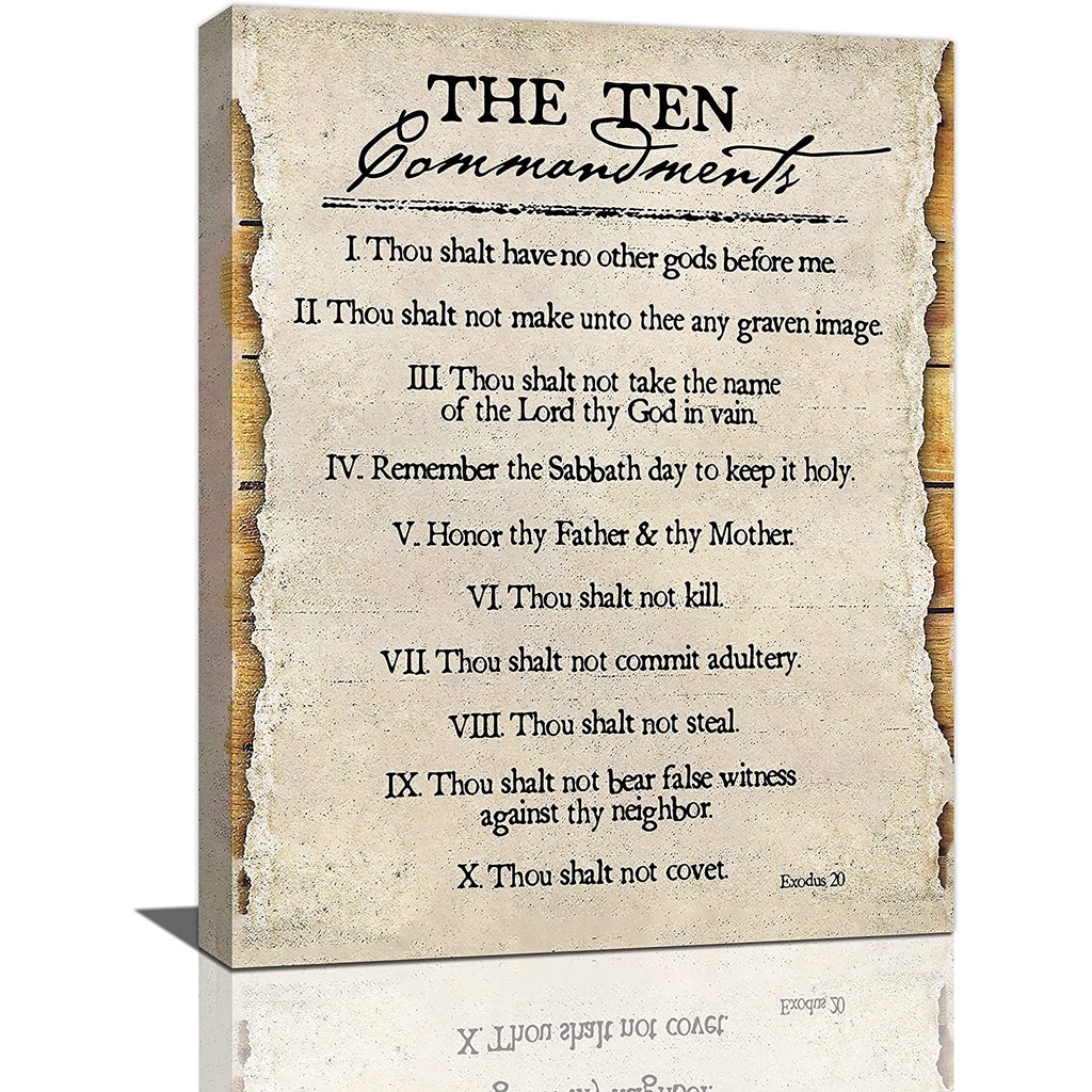 Ten Commandments Wall Decor 10 Commandments Wall Art Motivational ...