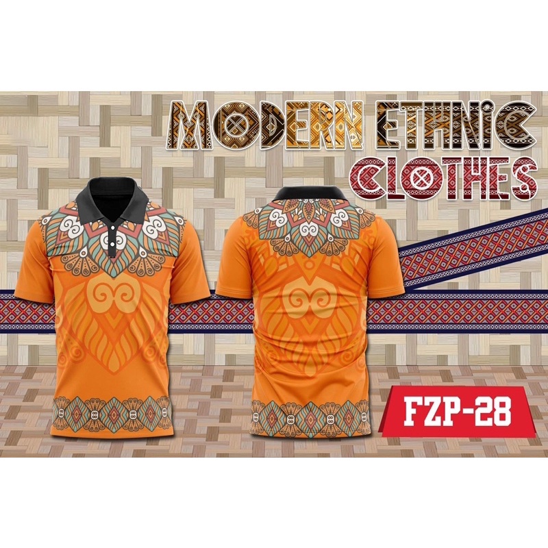 Ready Stock MODERN ETHNIC DESIGN FULL SUBLIMATION ZIPPER POLO PART 5 ...