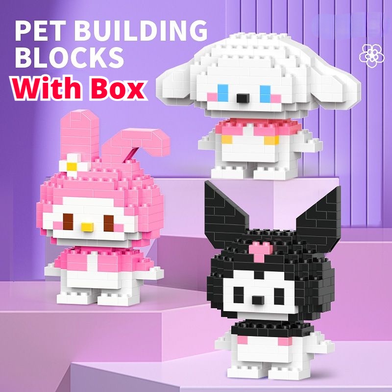 Sanrio BLOCKS Kuromi Melodi Cinnamon Dog Pacha Dog Building Blocks ...