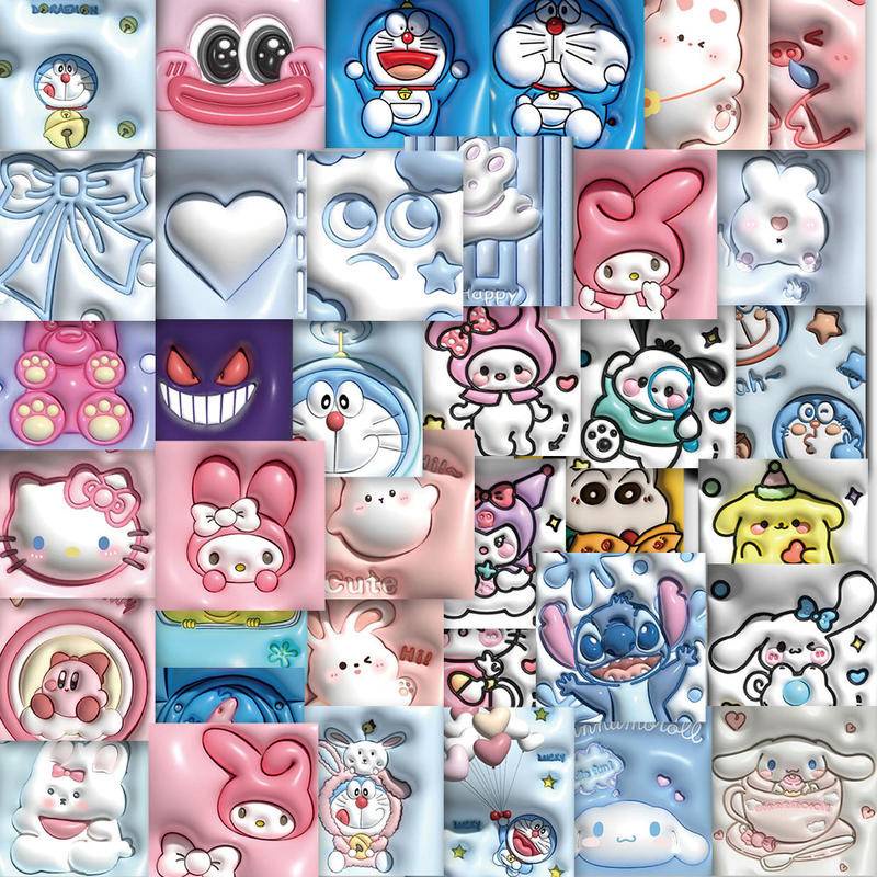 62Pcs/Lot Sanrio Mymelody Kuromi Pachacco Cinnamoroll Pom Pom Purin ...