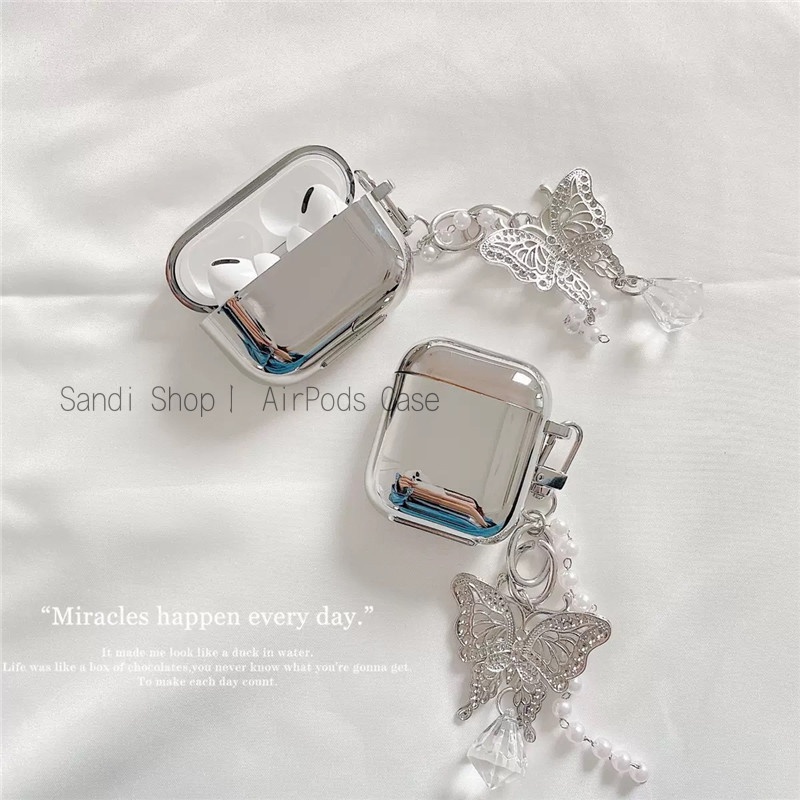 Creative Minimalist Plating Silver Plated AirPods Case For AirPods 1/2 ...
