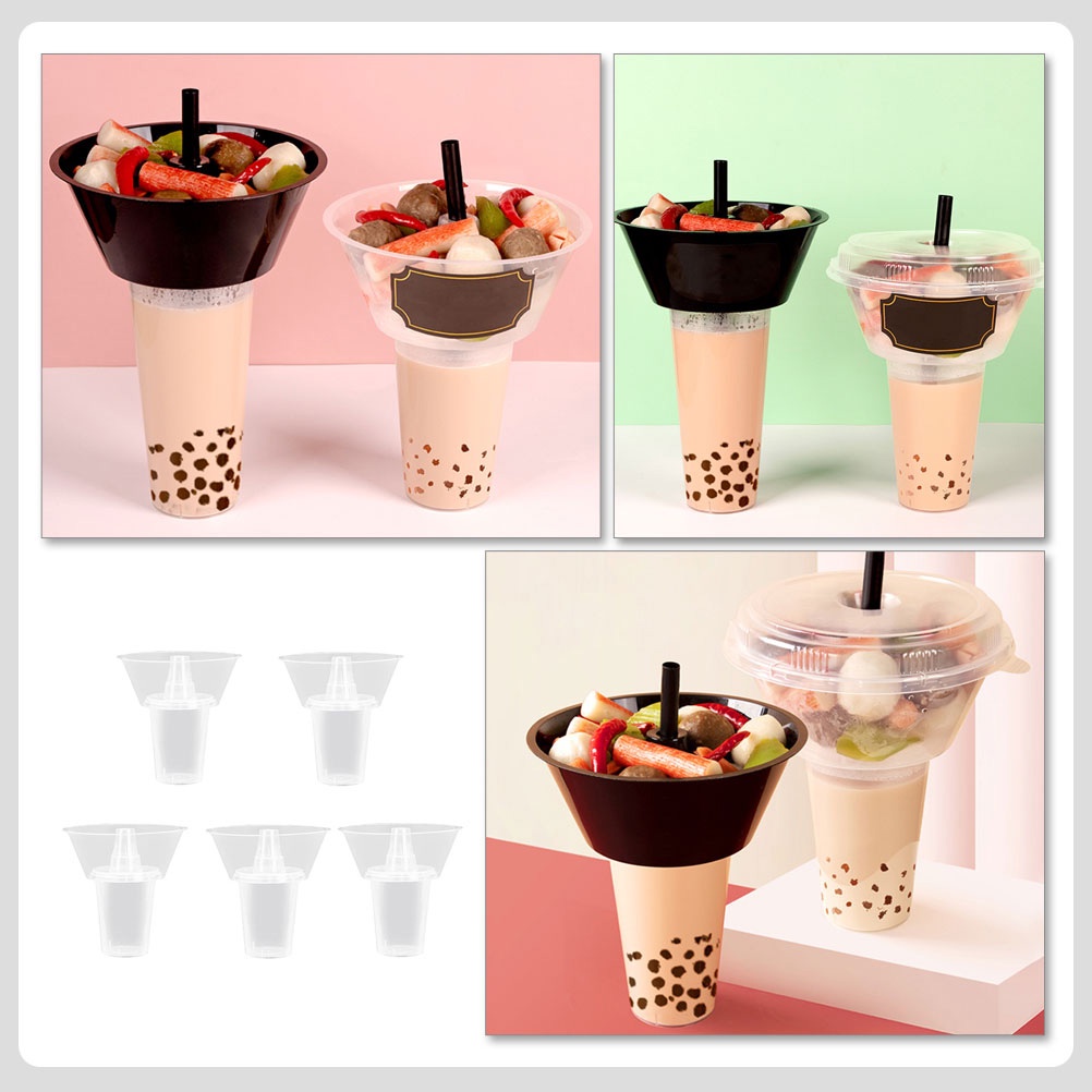 [READY STOCK] Drink Cup Disposable Dessert Cups with Lid Snack ...