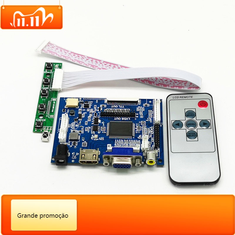 QSJZHY LCD Display TTL LVDS Controller Board HDMI VGA 2AV 6.5 Inch 7 ...