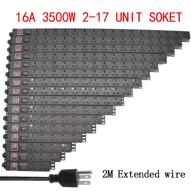 PDU power strip Power Distribution Unit 2-17 ways Universal Power ...