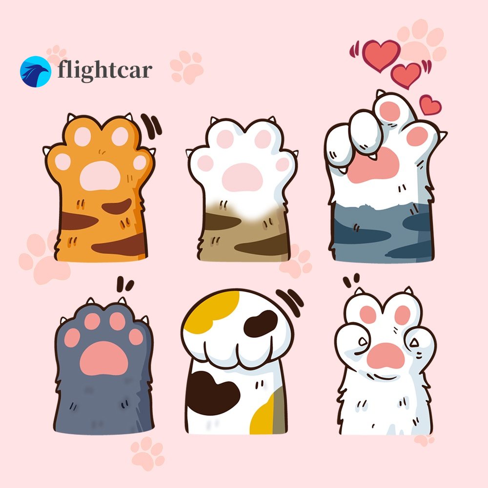 flightcar Cute Cat Paw Car Sticker Personality Creative Scooter ...