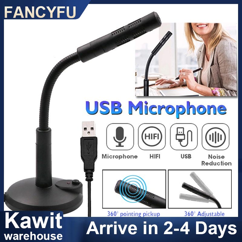 USB/3.5mm Microphone Plug&Play Desktop Mic Audio Vocal Mic For PC ...
