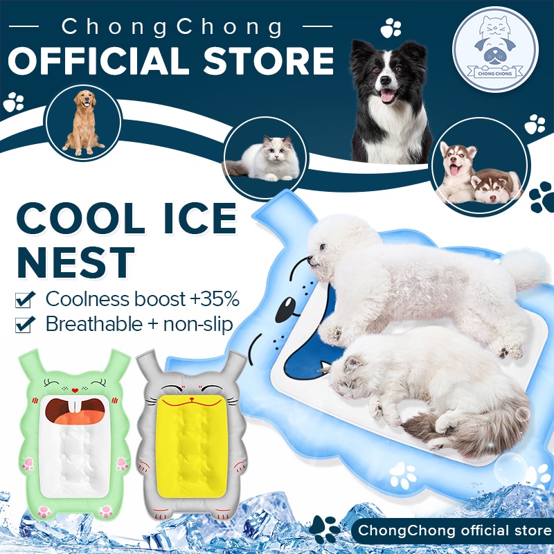 Large Pet Cooling Mat Cute Cartoon Dog Cat Ice Cold Pad With Gel ...
