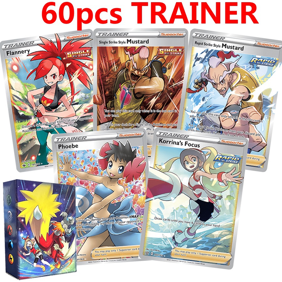 60pcs Pokemon Card Charizard Gyarados Vmax Mega Gx Tag Team Energy ...