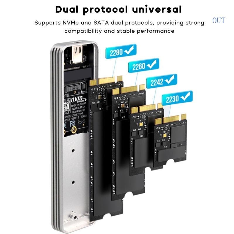 OUT M2 Hard Disk Box Support NVME Dual-protocol 10Gbps Mobile Hard Disk ...