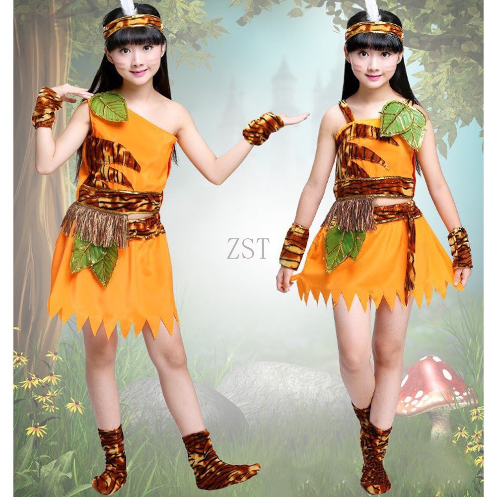5PCs Children Day Cosplay Costumes Savage Africa Indians Leopard Print ...