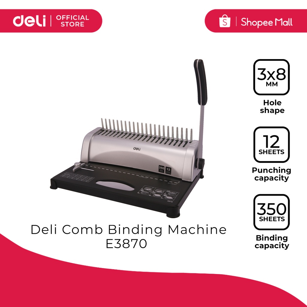 Deli E3870 Comb Binding Machine | Shopee Philippines