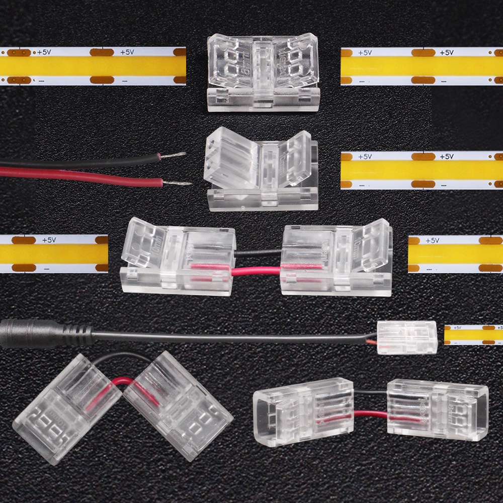 5pcs 2Pin COB LED Strip Connector Extension Wire Terminal LED ...