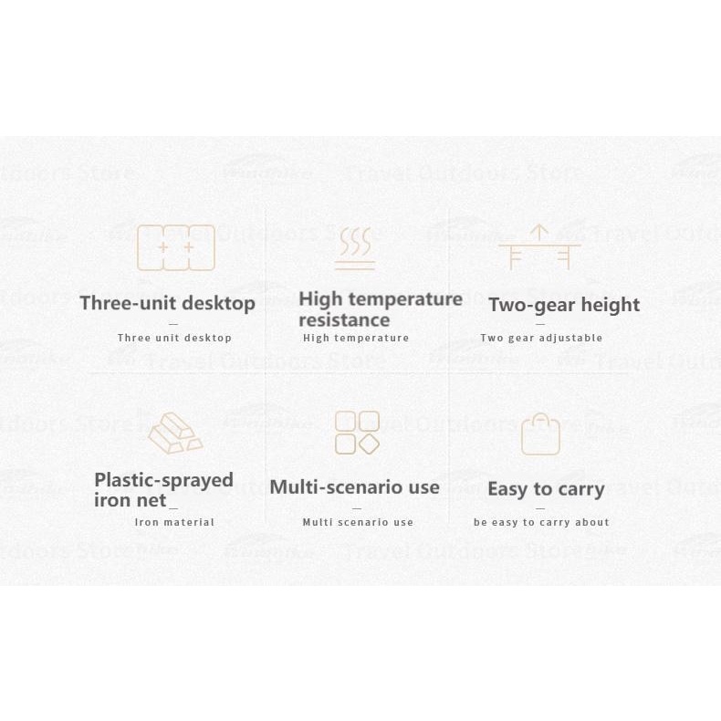 Naturehike Steel Mesh Adjustable IGT Compatible Camping Grill Stove ...