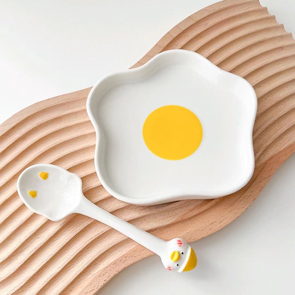 Plate Ins Good-looking Cute Poached Egg Special-Shaped Plate Creative ...