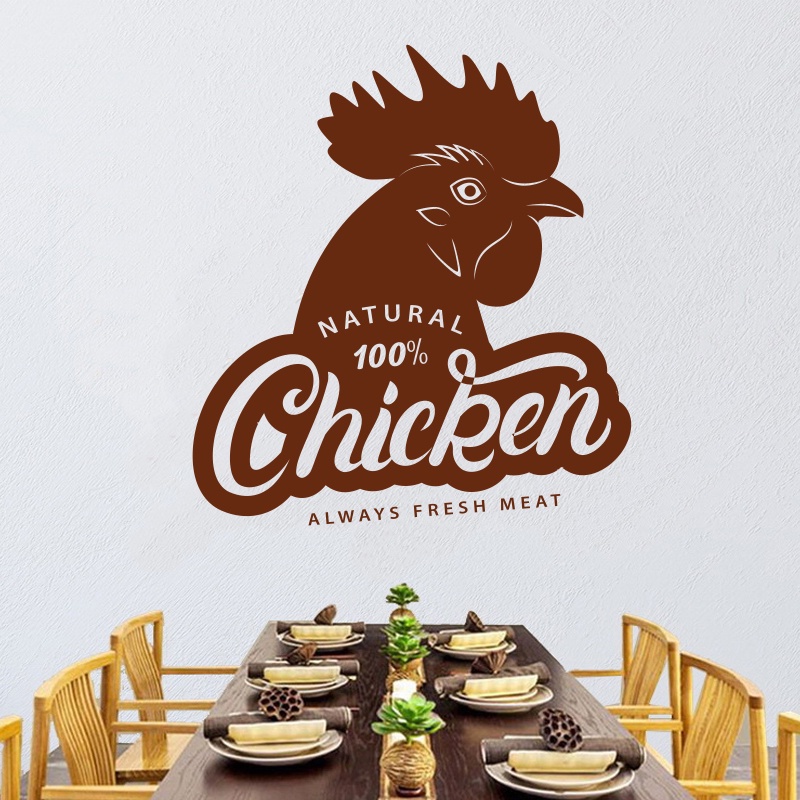 Farm Fresh Vinyl Wall Sticker Chicken Meat Butcher Shop Supermarket ...