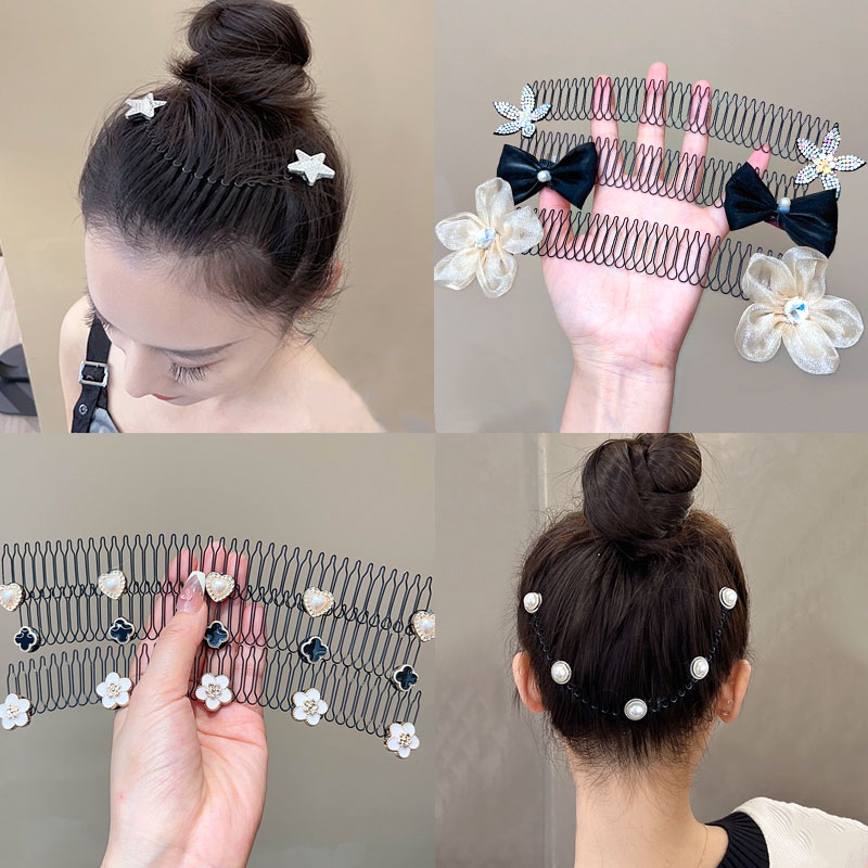 Women Inserted Comb Hair Clip Broken Hair Sorting Tool Pull Comb Women ...