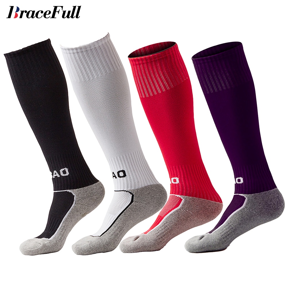 1Pair Kids Soccer Socks, Knee High Tube Socks Towel Bottom Pressure ...