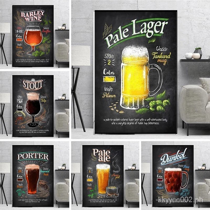 All Kinds of Retro Industrial Style Beer Drink Canvas Paintings Posters ...