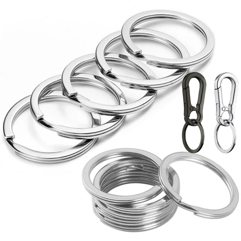 Silver Keychain Split Ring/Carabiner Shape Key Chain Ring/Gourd Buckle ...
