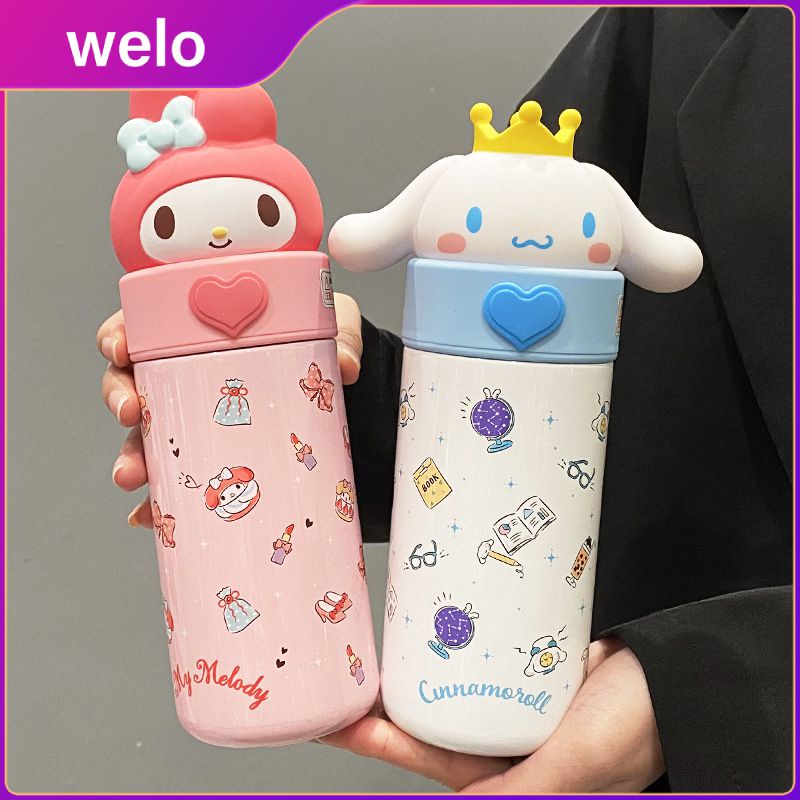 WELO 350ML Sanrio Thermos Cup Kawaii Kuromi Cinnamoroll My Melody Water ...