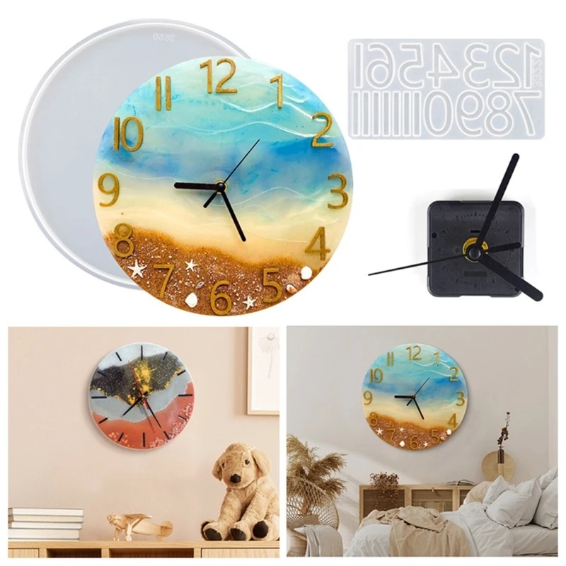 Circular Wall Clock Resin Mold Epoxy Resin Silicone Mold for Home ...