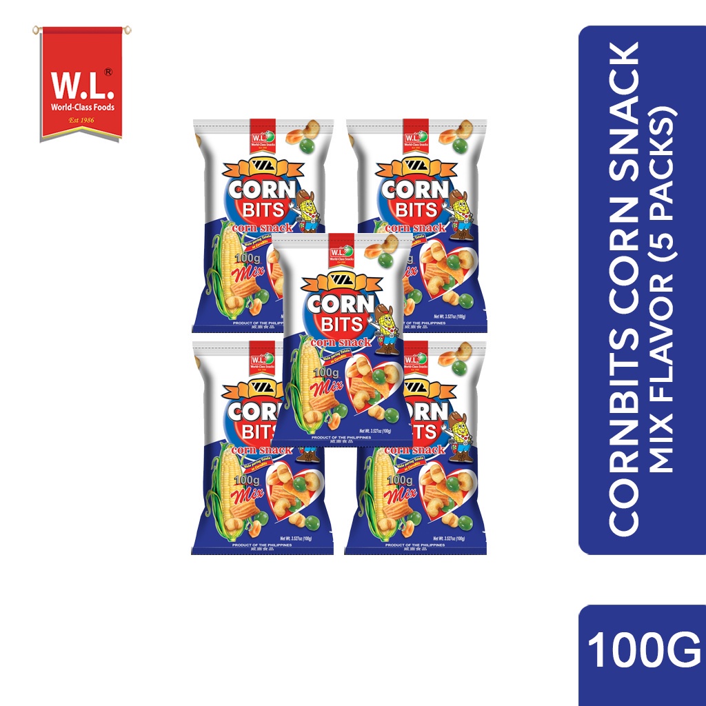 WL FOODS Corn Bits Corn Snack Mix 100g x 5's | Shopee Philippines
