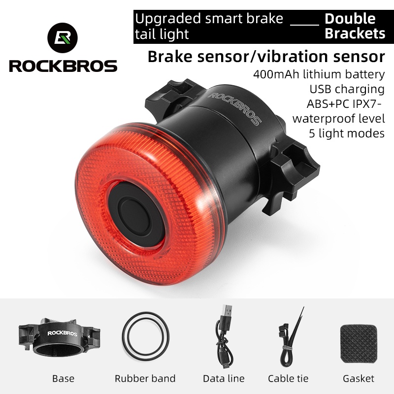 Rockbros Bike Smart Tail Light USB Rechargeable Waterproof MTB Rear ...