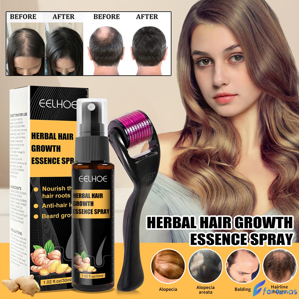 Eelhoe 30ml Roller Herbal Hair Growth Essence Spray Advanced Hair