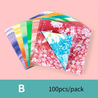 100PCS 10cm/15cm Sheets Origami Paper Double Sided Coloured Craft ...