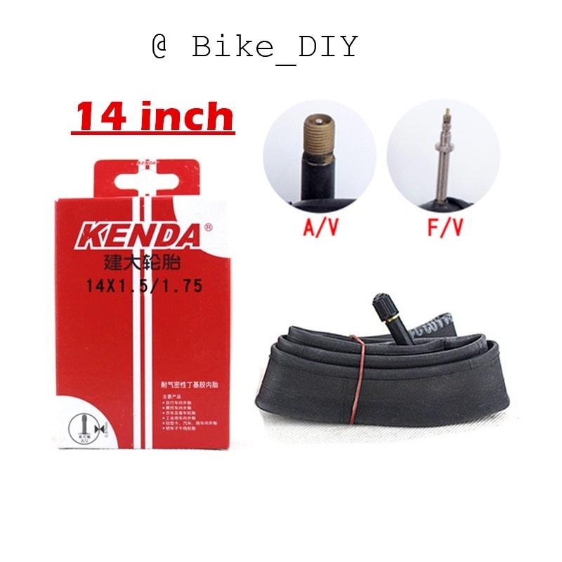 BikeDIY [LOCAL] 1pcs 14 inch Bicycle Tire Inner Tube AV FV Children Bike Tyre Folding Bikes ...