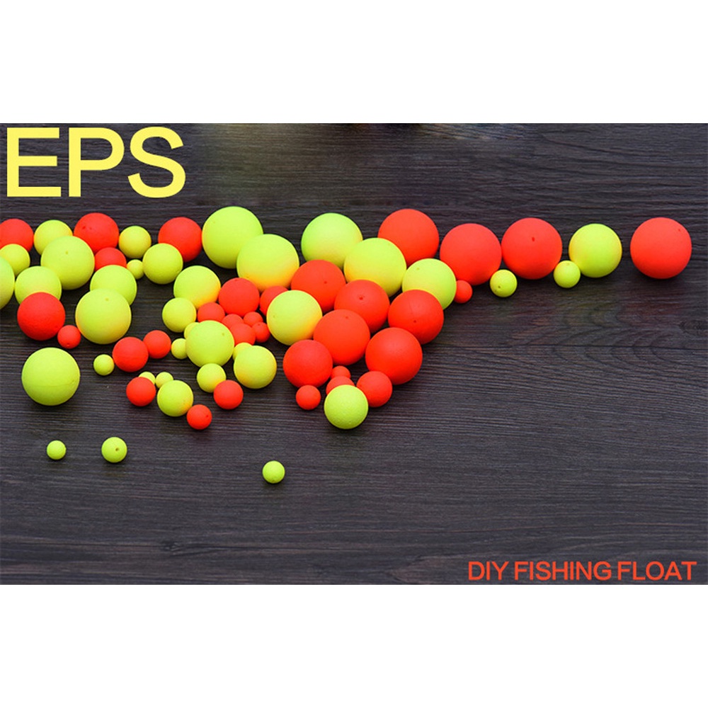 100PC EPS Foam Fishing Floats Ball Beads 7-10# Pompano Float Gear ...