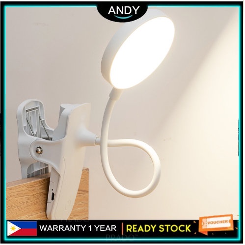 USB Rechargeable Led Clamp Desk Lamp Flexible Gooseneck Touch Dimming ...
