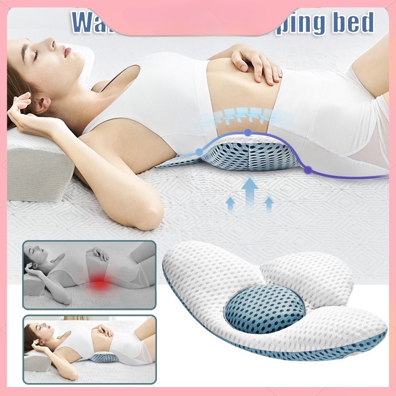 Ready Stock 3D Lumbar Sleeping Back Support Pillow Pain with Adjustable ...