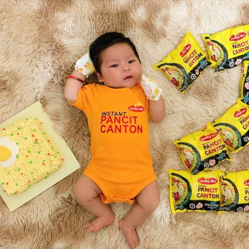 Haginbaby Food Theme PANCIT CANTON PRINT BABY ONESIE Cute Baby Costume ...