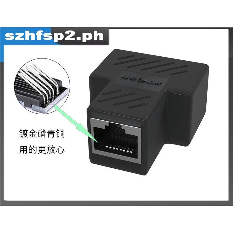 1 To 2 Ways Network Connector Ethernet Rj45 Female Cable Splitter ...