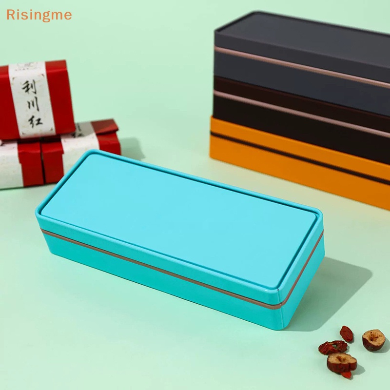[Risingme] Multicolor Tinplate Rectangular Storage Box Container with Lid Small Tin Boxes Empty ...