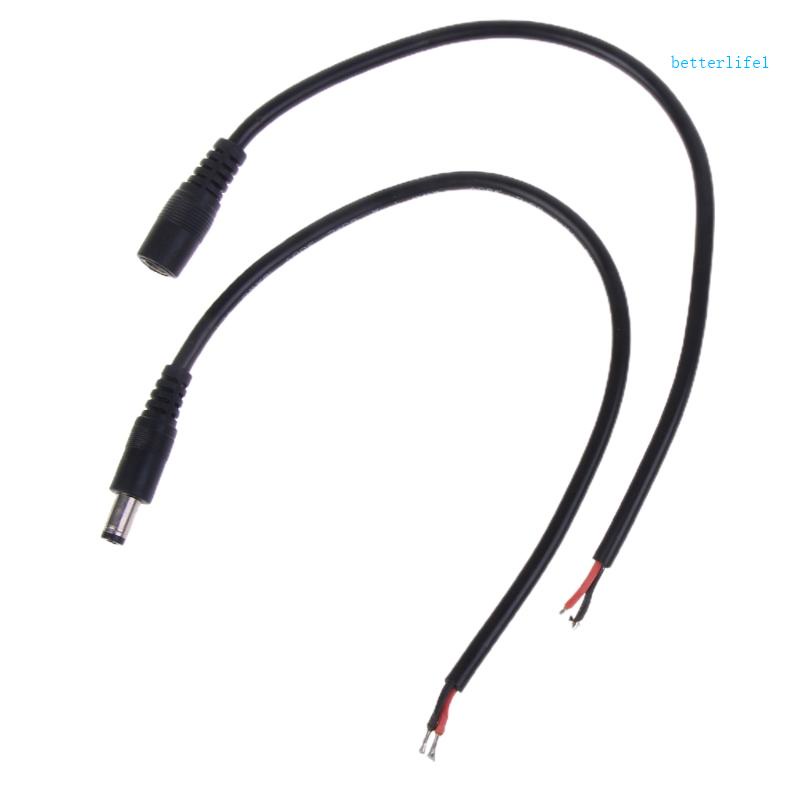BTM DC Power Pigtail Barrel Plug Connector Cable 2 1mm x 5 5mm Male ...