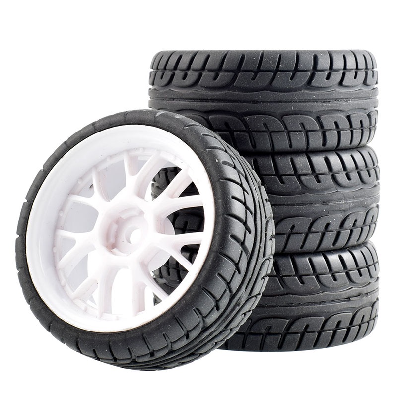 RC Car Rubber Tires & Wheels Rims 12mm Hex Hub for WLtoys 144001 and 1/ ...