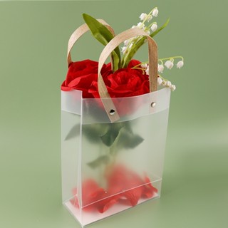 Reusable Transparent PVC Frosted PP Handbag / Christmas Gifts Packing ...