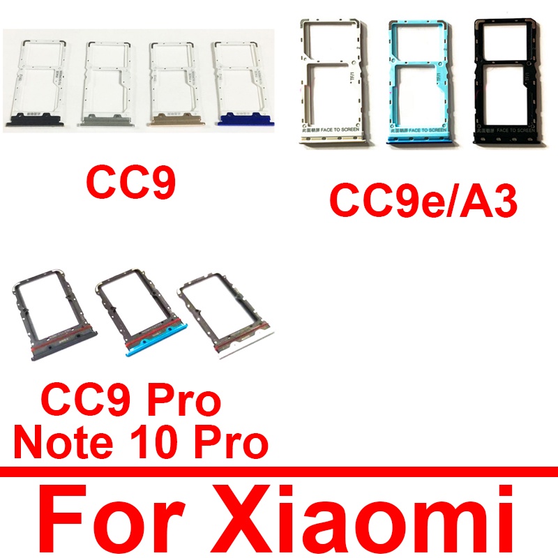 SIM Card Tray Holder For Xiaomi Mi Note 10 CC9E A3 CC9 9 Lite Pro Micro Sim Reader Card Slot ...