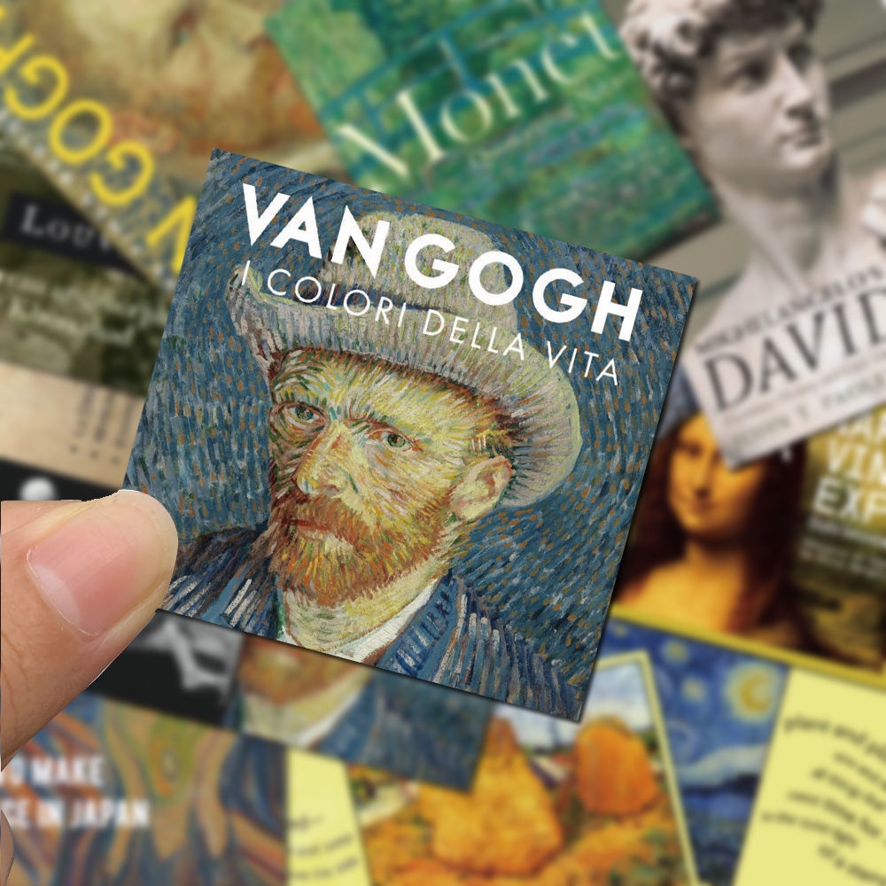 50 pieces of retro art oil painting ticket stub stickers Mona Lisa Van ...