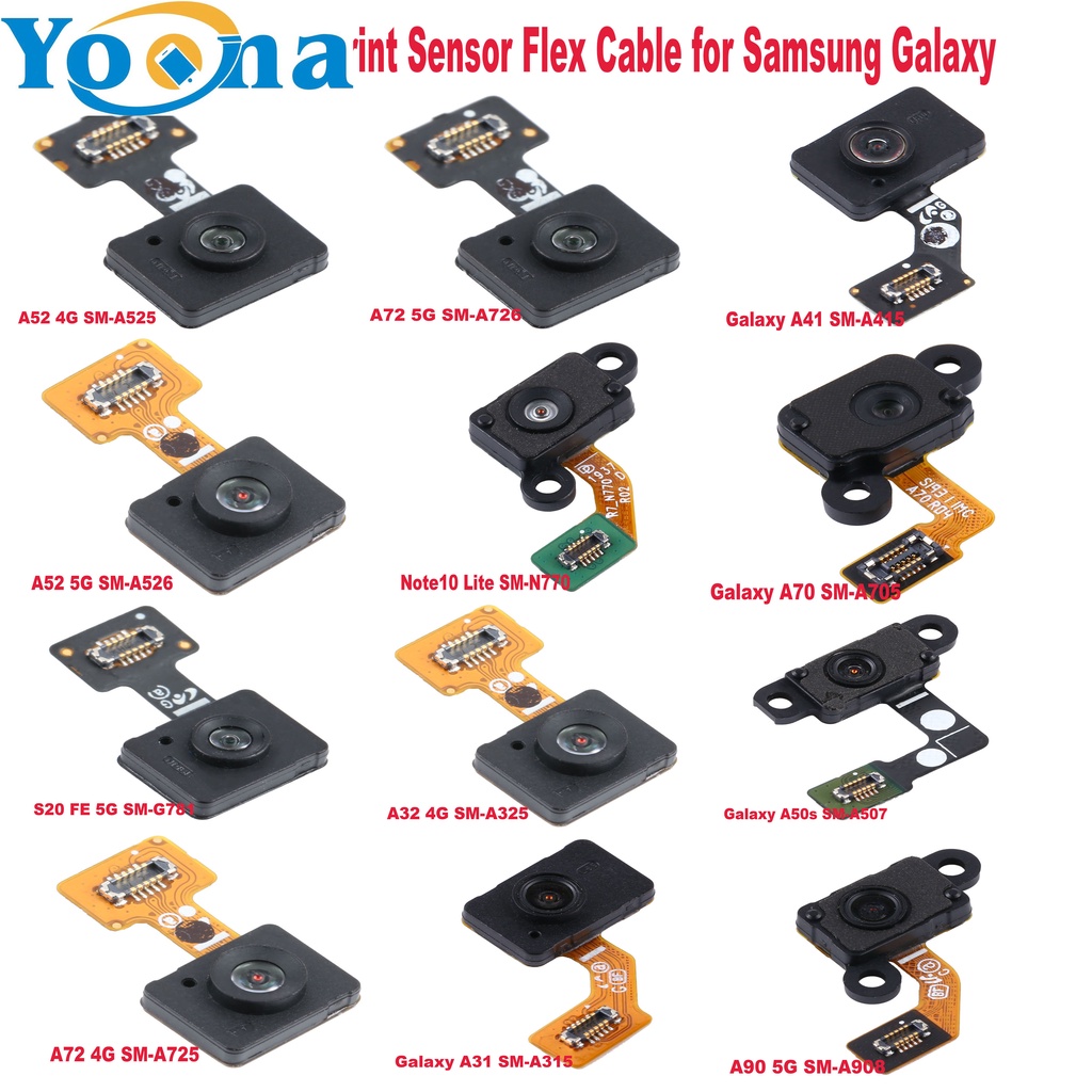Original Fingerprint Sensor Flex Cable for Samsung Galaxy A52 4G/S20 FE 5G/A72 4G/A72 5G/Note 10 ...