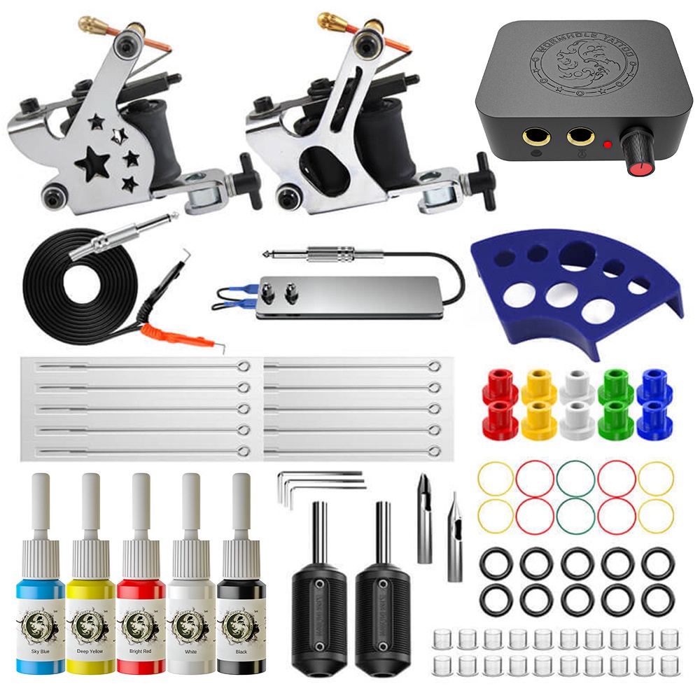 Beginner tattoo set tattoo equipment full set of double machine tattoo ...
